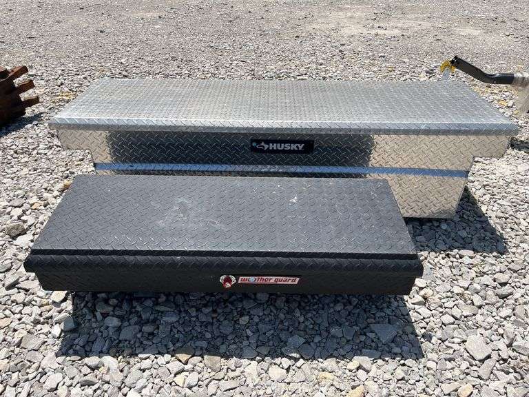 2 Truck Tool Boxes, Husky Diamond Plate Deep Truck Tool Box, Latches ...