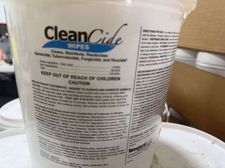 (6) Buckets Of Clean Cide Wipes - Langham Auctioneers