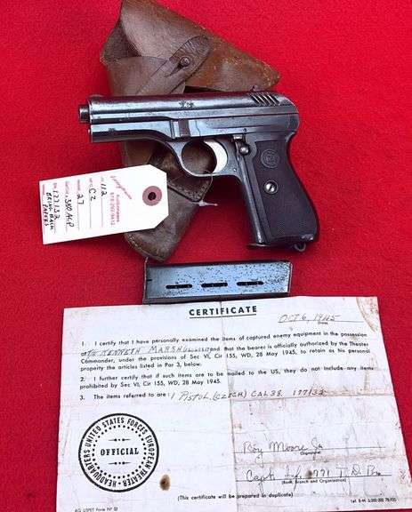 CZ Model 27 .380 ACP Caliber WITH BRING BACK PAPERS - Langham Auctioneers
