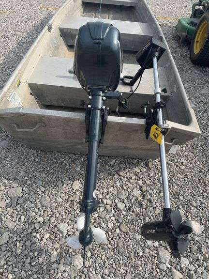 Aluminum Landau Fishing Boat, 3 HP Outboard Motor, Shakespeare 14 ...
