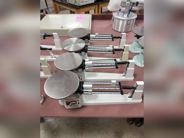 4 Ohaus triple beam scales - Lindsay Auctions LLC