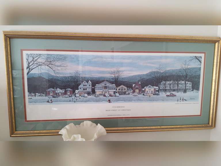 Framed Normal Rockwell picture. Approx: 35"x17" - Lindsay Auctions LLC