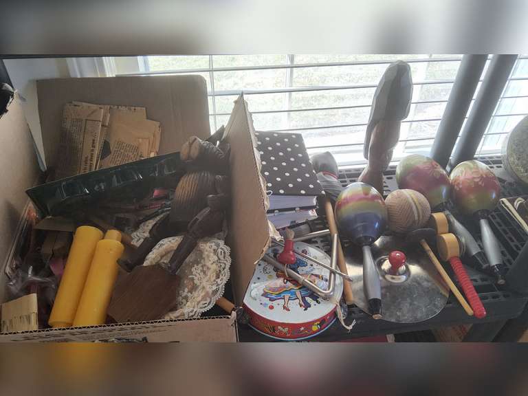 Group of misc. Musical instruments, photo albums, and other - Lindsay ...