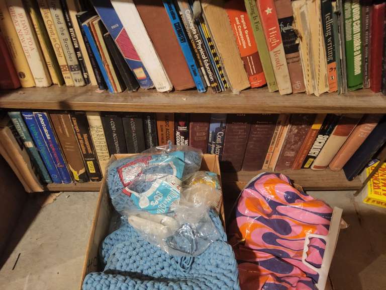 Large group of books & shelf (BRING BOXES) - Lindsay Auctions LLC
