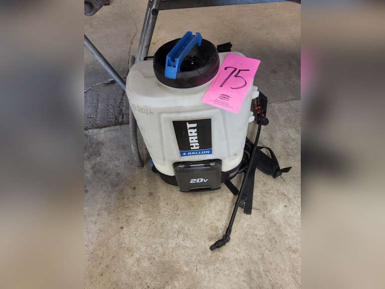 Hart 4 gallon 20V backpack sprayer. W/ battery/ charger Untested ...