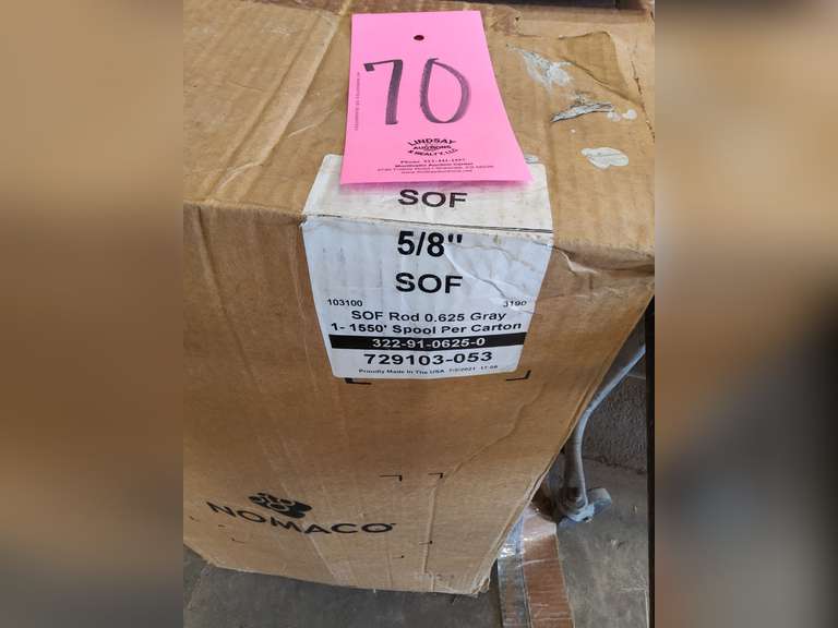 Mostly full spool of 5/8" SOF rod 0.625 Grey - Lindsay Auctions LLC