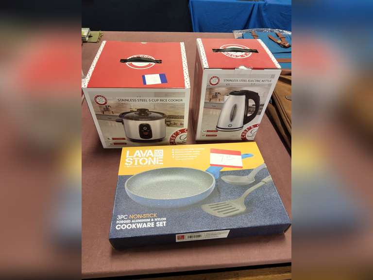 NIB Chef's Counter stainless teel 5 cup rice cooker, electric kettle ...