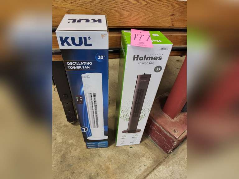 NIB Kul 32" Oscillating tower fan & Holmes 31" tower fan - Lindsay ...