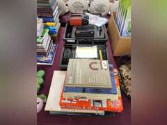 Group of books, power inverter & other SEE PICS - Lindsay Auctions LLC