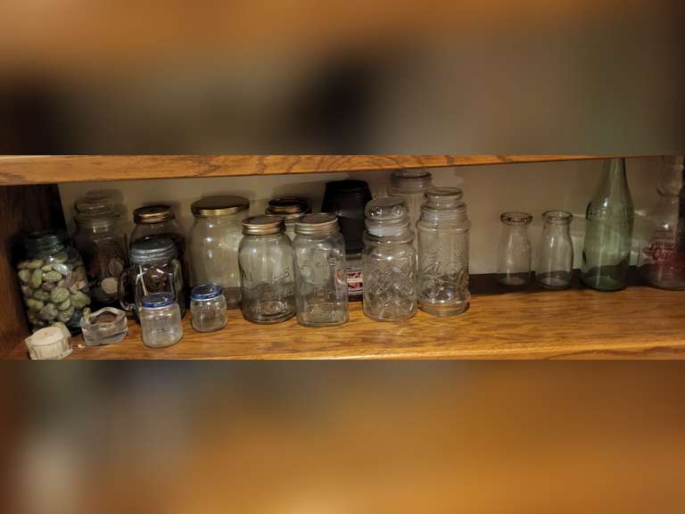 Group of various glass jars. See pics - Lindsay Auctions LLC
