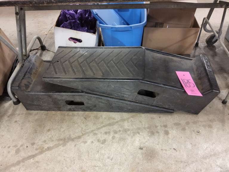 Pair of plastic car ramps 12,000 GVW cap - Lindsay Auctions LLC