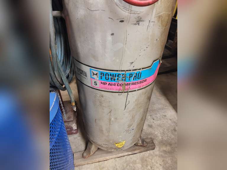 Power Pro vertical air compressor with hose (no cord was hard wired in ...