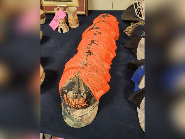 Group of camo & orange ball caps - Lindsay Auctions LLC