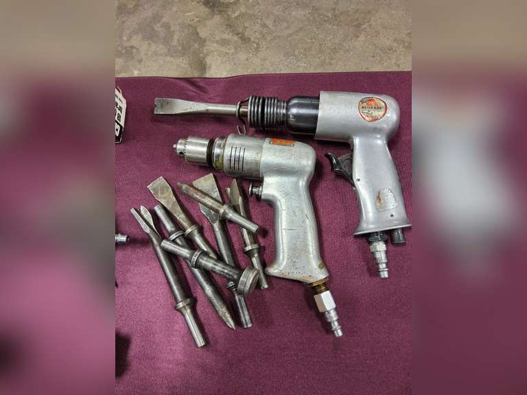 Alltrade air chisel & Buckeye air drill, bits - Lindsay Auctions LLC