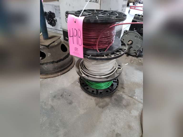 3 partial spools of electrical wire - Lindsay Auctions LLC