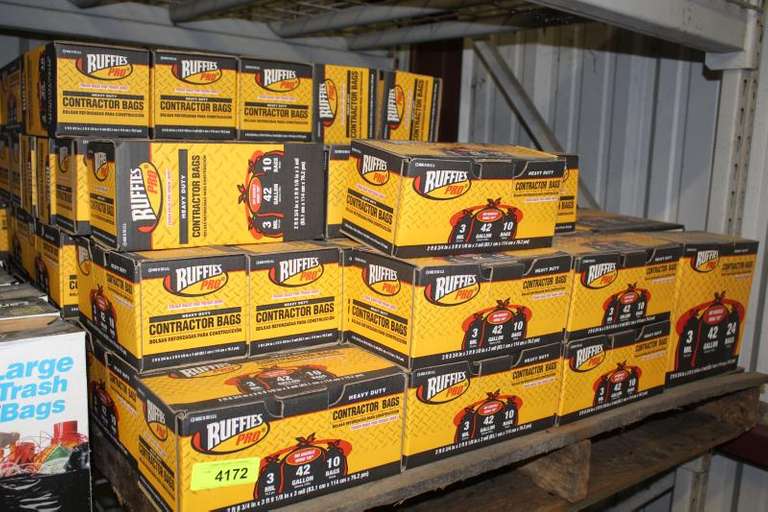 BOXES RUFFIES CONTRACTOR BAGS, 42 GAL, 10 TO A BOX - Lawler Auction Company