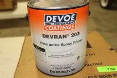 GALLONS DEVOE DEVRAN 203 WATERBORN EPOXY PRIMER - Lawler Auction Company