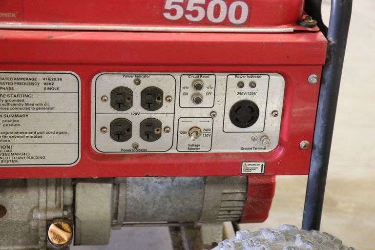Power Pro 5500 Generator - Lawler Auction Company