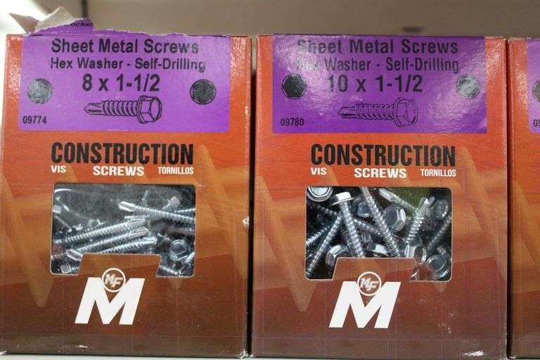 ASSORTED CONSTRUCTION SHEET METAL SCEWS (AS PHOTOGRAPHED, VARIOUS SIZES ...