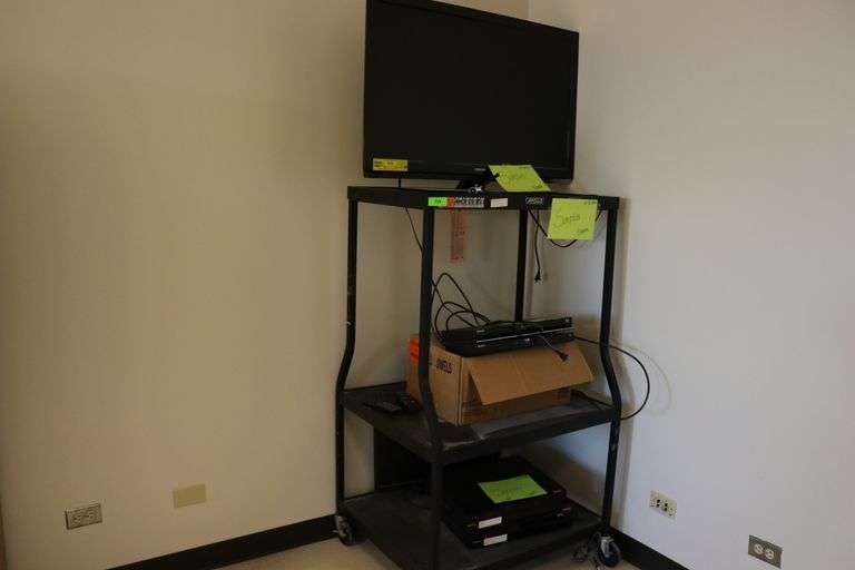 TV with Utility Cart and DVD Players/VHS Players - Lawler Auction Company