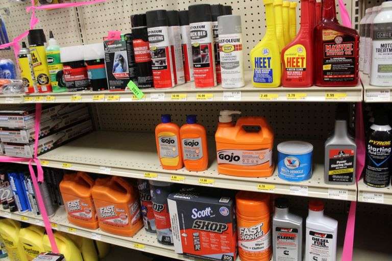 FIX-A-FLAT, RUSTOLEUM, INJECTOR CLEANER, GOJO, FAST ORANGE, TOWELS ...