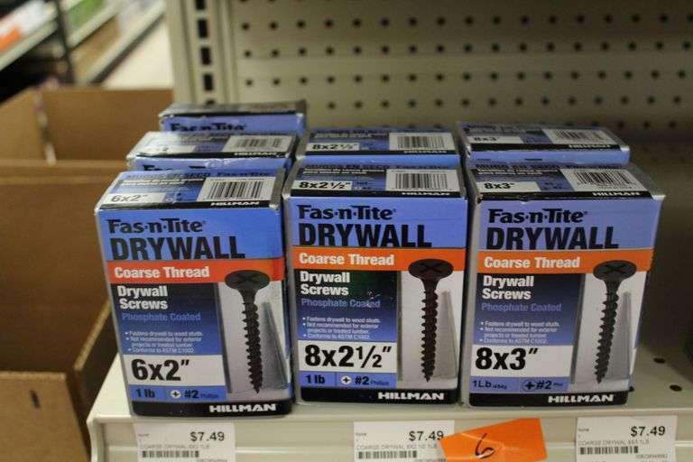 ASSORTED DRYWALL COURSE THREAD SCREWS - Lawler Auction Company