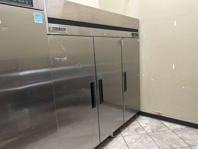 Maxx Cold Freezer, 3 Door Stainless Steel - Lawler Auction Company