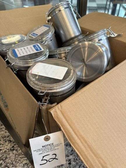 12 metal Hubert containers - Lawler Auction Company