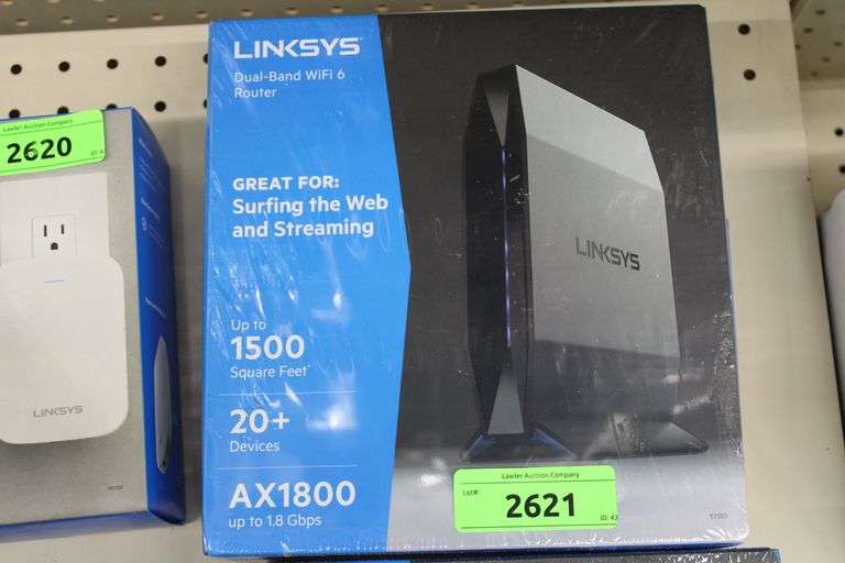 LINKSYS WIFI RANGE EXTENDER AX1800 1,500Q FT - Lawler Auction Company