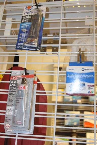 ASSORTED GREASE, SILICON, MARKERS, GREASE GUN, STRAP SEALER, STRAP ...