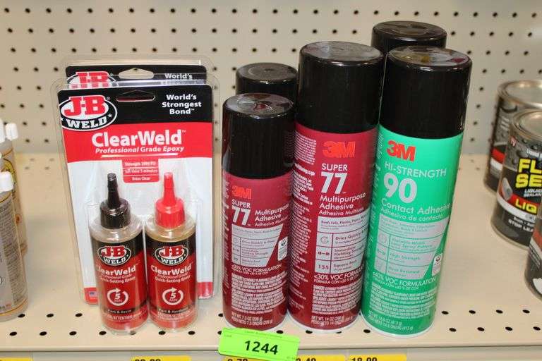 3M SPRAY ADHESIVE/JB WELD EPOXY, 7PCS - Lawler Auction Company