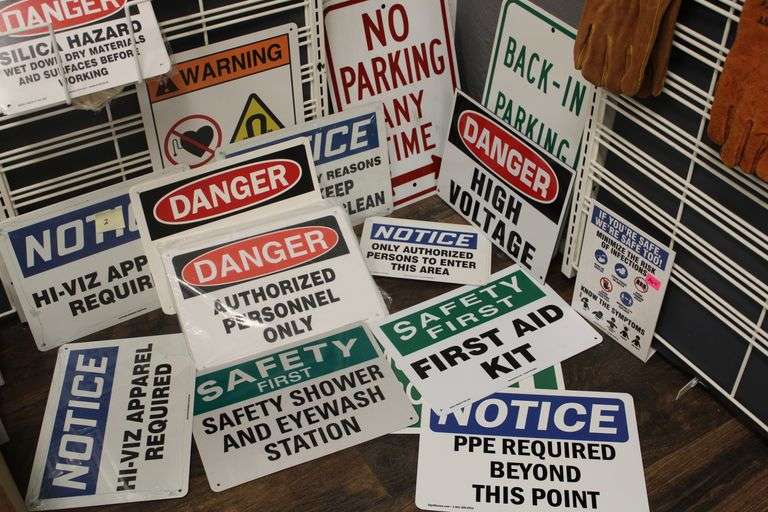 ASSORTED SAFTEY SIGNAGE - Lawler Auction Company