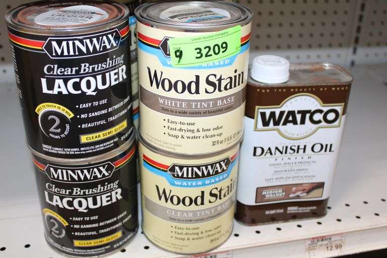 MINWAX WOOD STAIN / LACQUER - qt - Lawler Auction Company