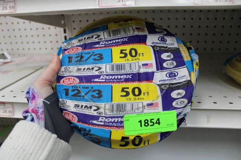 12/3 50' ROMEX WIRE - Lawler Auction Company