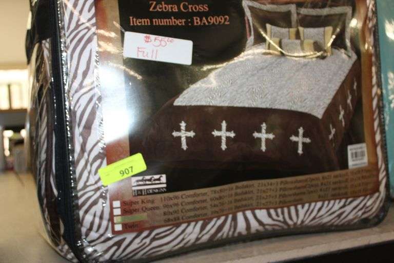 FULL - ZEBRA CROSS BEDDING SET - Lawler Auction Company