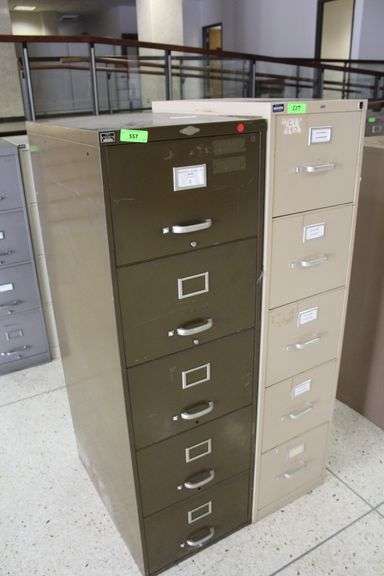 (2) METAL FIVE-DRAWER FILING CABINETS - Lawler Auction Company