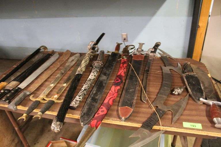 LOT OF ASST SWORDS, DAGGERS, MACHETES - Lawler Auction Company