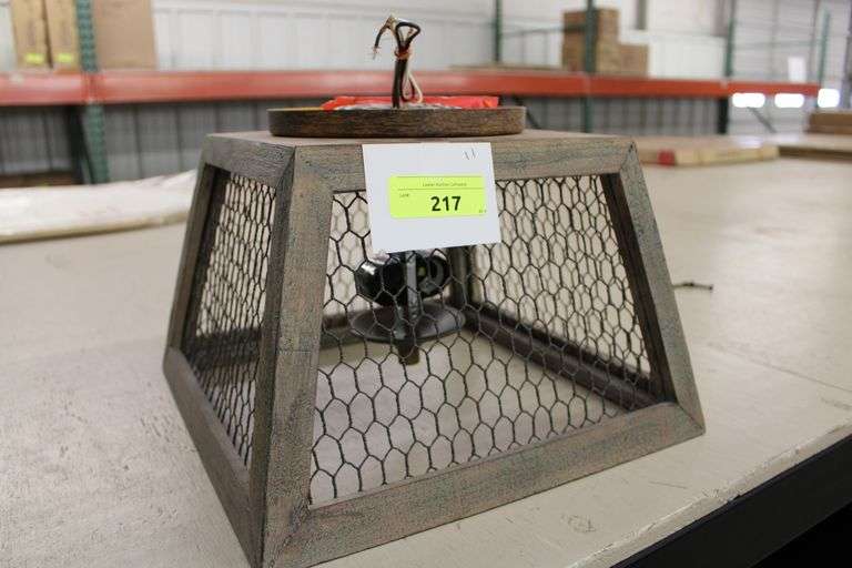 CEILING LIGHT - CHICKEN WIRE / FARM DECOR - Lawler Auction Company