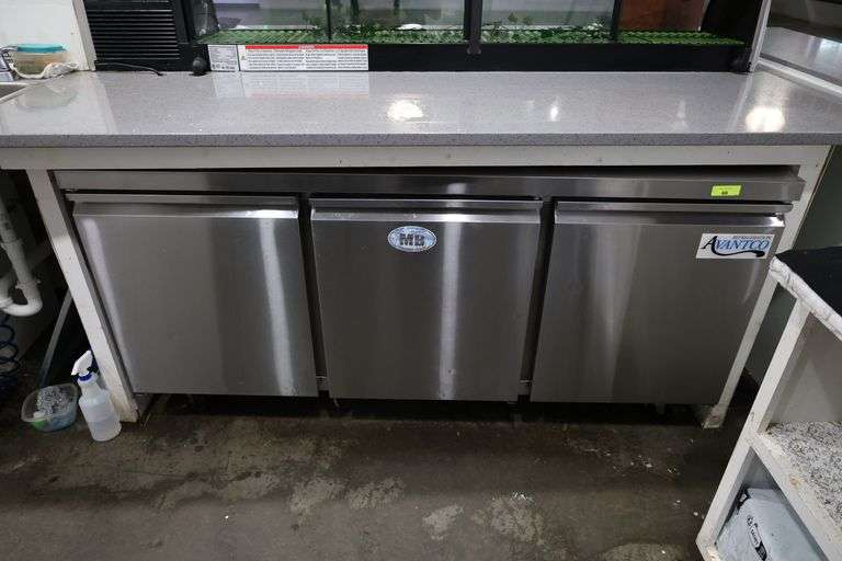 AVANTCO 3-DOOR REFRIGERATOR, 71.5" W - Lawler Auction Company