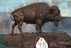 American Bison Bull Resin Statue - Leap Auctions, LLC