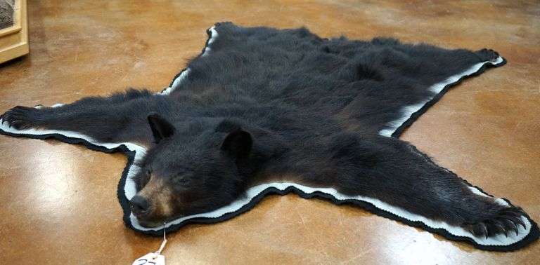 Mint Condition Black Bear Rug Taxidermy Mount - Leap Auctions, LLC