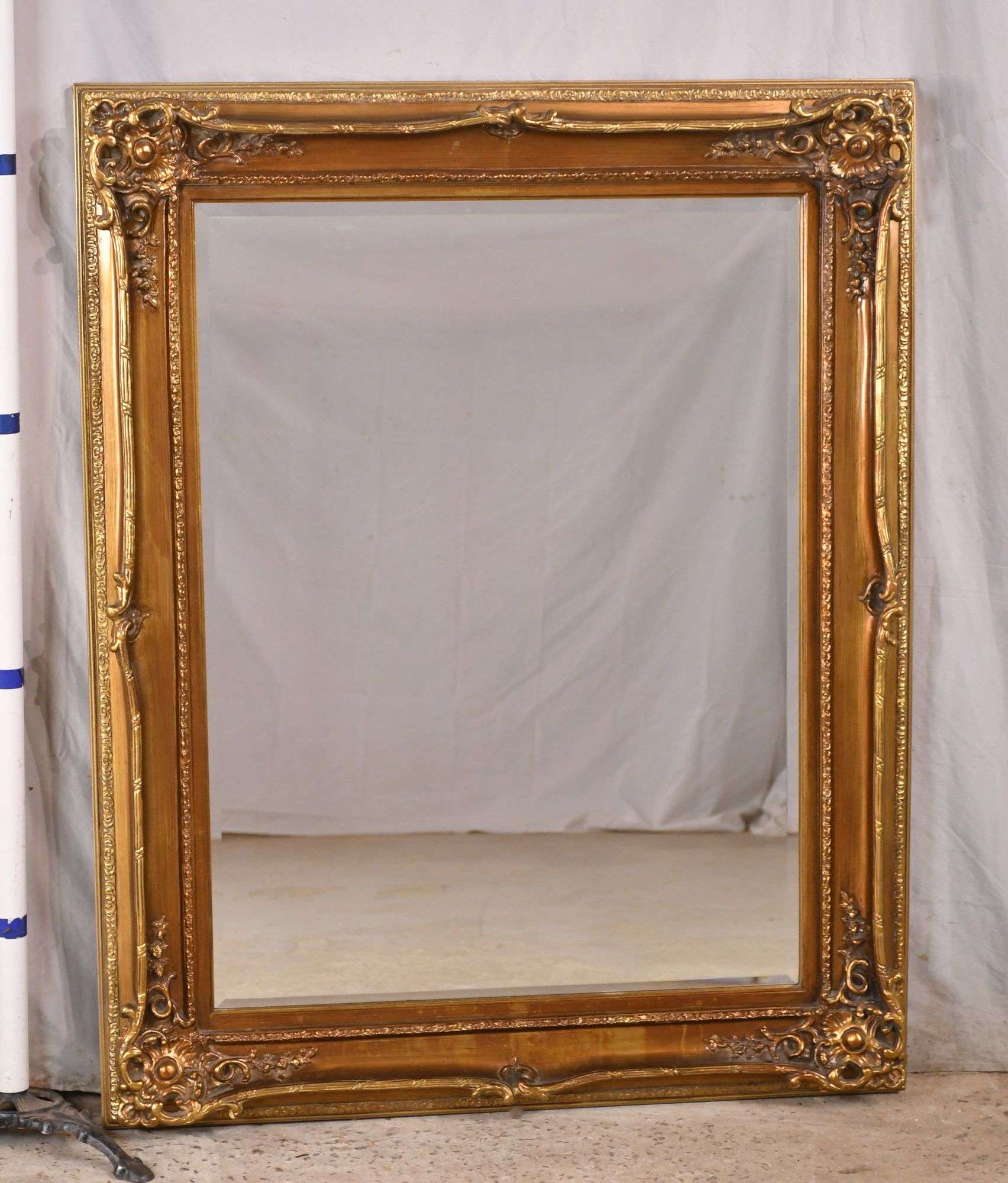 Carolina Mirror Company large beveled mirror with ornate gold frame 662 1897 R.H. Lee Co. Auctioneers