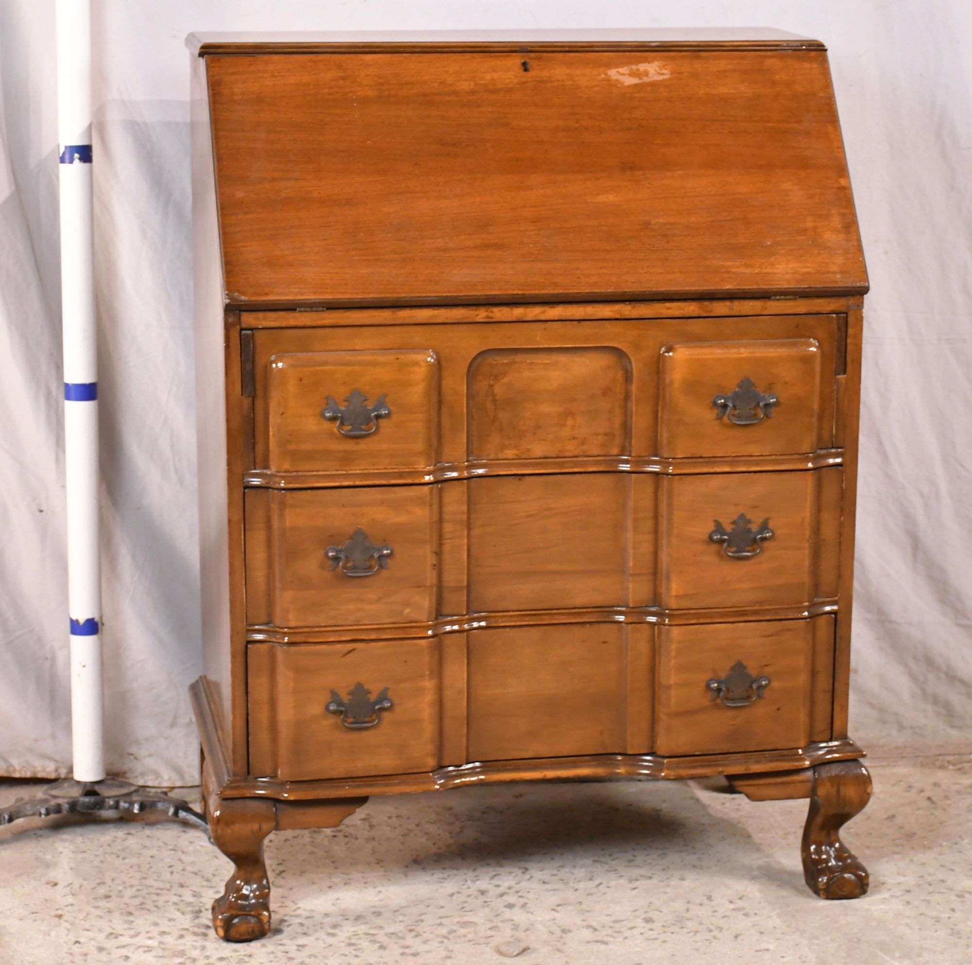 J.B. Van Sciver block front slant front desk with ball in claw feet 13024 041 R.H. Lee Co. Auctioneers