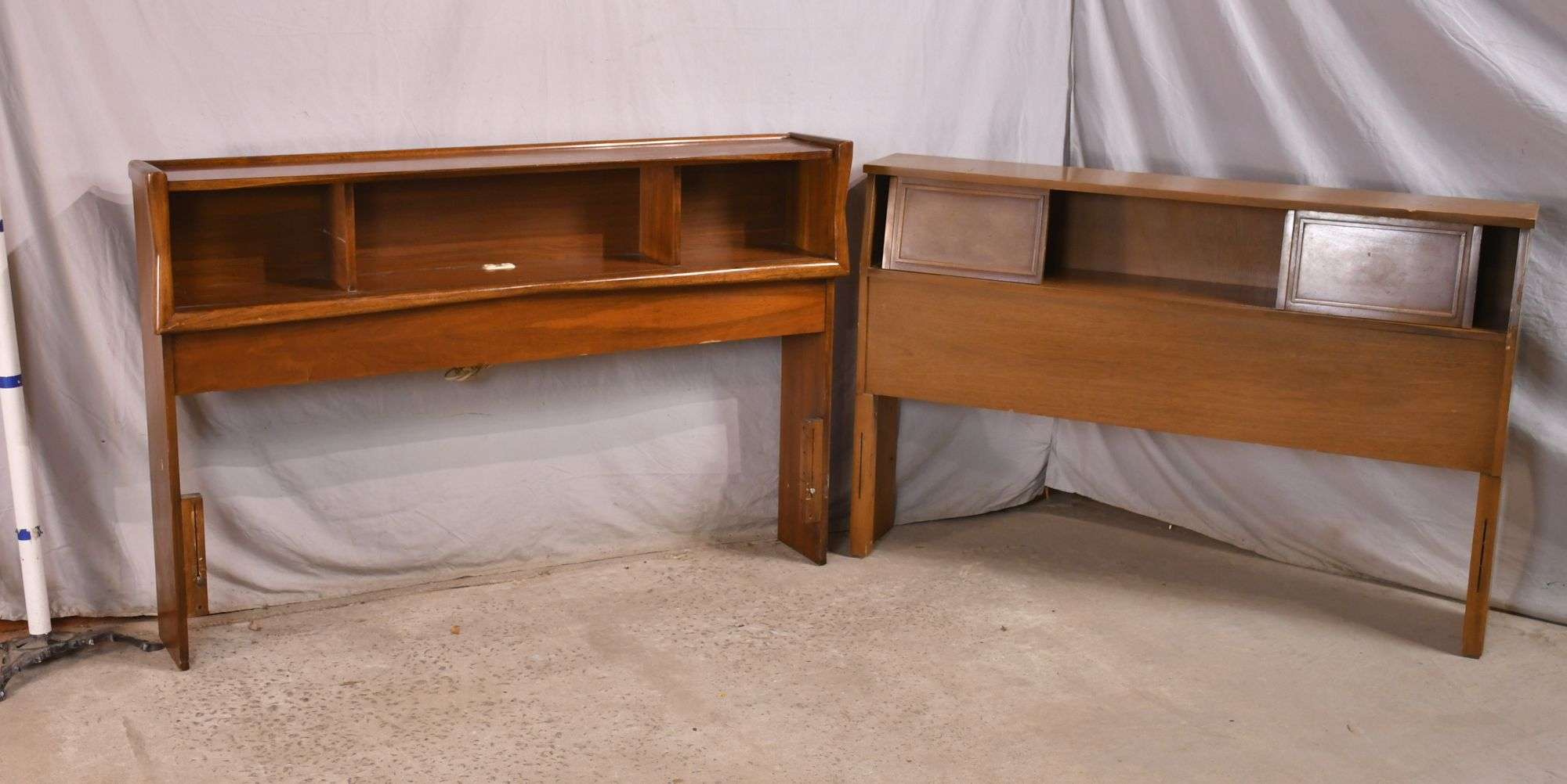 Two mid century style full size bookcase headboards 74 7743 7747 R.H. Lee Co. Auctioneers