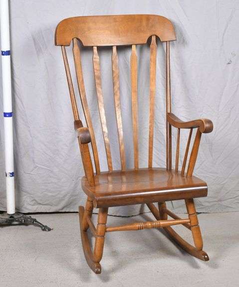 Spindle back rocking chair with stretcher base; 11358-053 - R.H. Lee ...