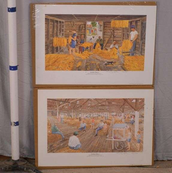 Two signed limited edition unframed Carolina Tobacco prints by Donna ...