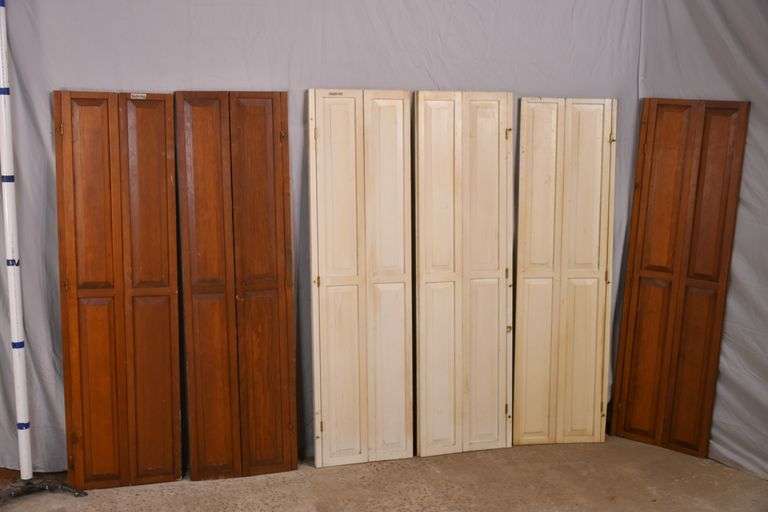 Group of 6 bi-fold interior raised panel shutters; 13024-142 - R.H. Lee ...