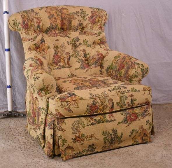 Howard Miller "Woodmark" upholstered armchair with swivel rocking base ...