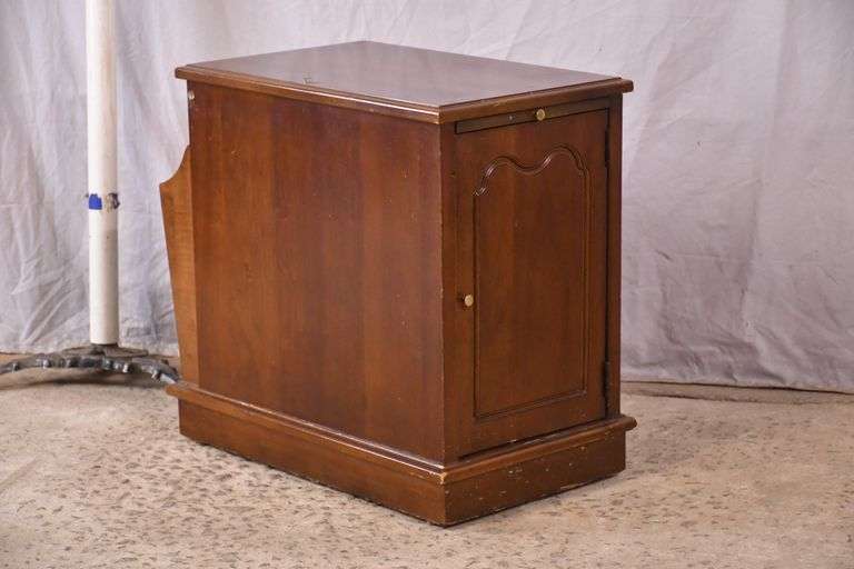 Lane cherry single door side table with magazine rack and slide-out ...