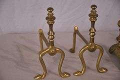 2 pair of small brass andirons; 16669-101 - R.H. Lee & Co. Auctioneers